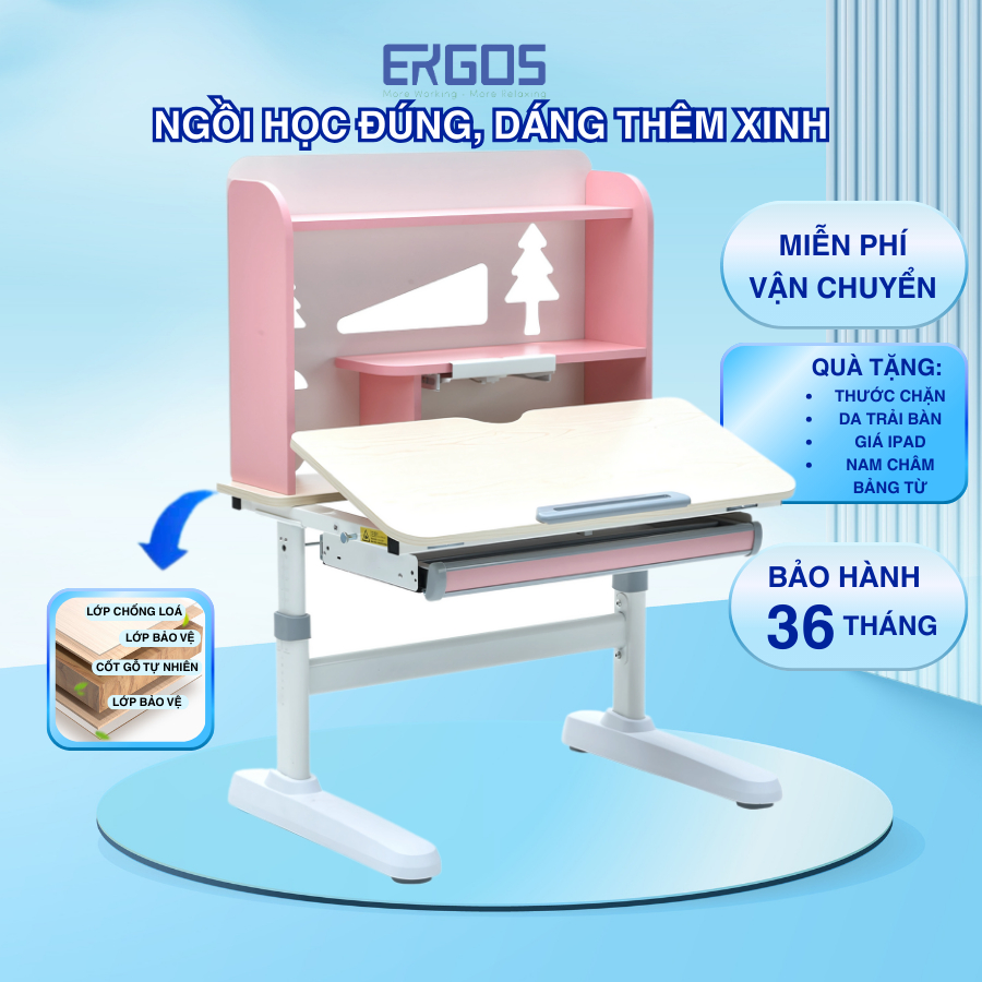 [Voucher 300K]Bàn Học Chống Gù Chống Cận BAK 90 Điều Chỉnh Độ Cao Kích ...