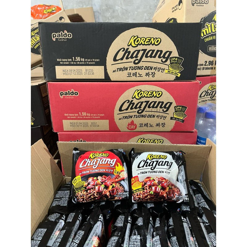 1 thùng mì trộn tương đen, đỏ , lẩu thái, koreno up / 20 gói / thùng ...