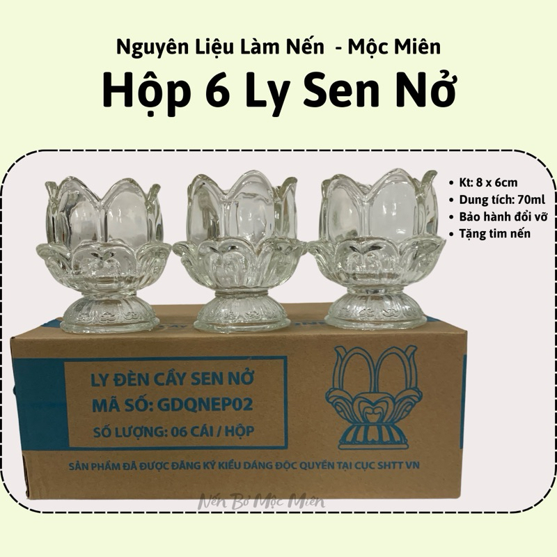 Ly sen nở làm nến bơ (hộp 6 ly) | Shopee Việt Nam