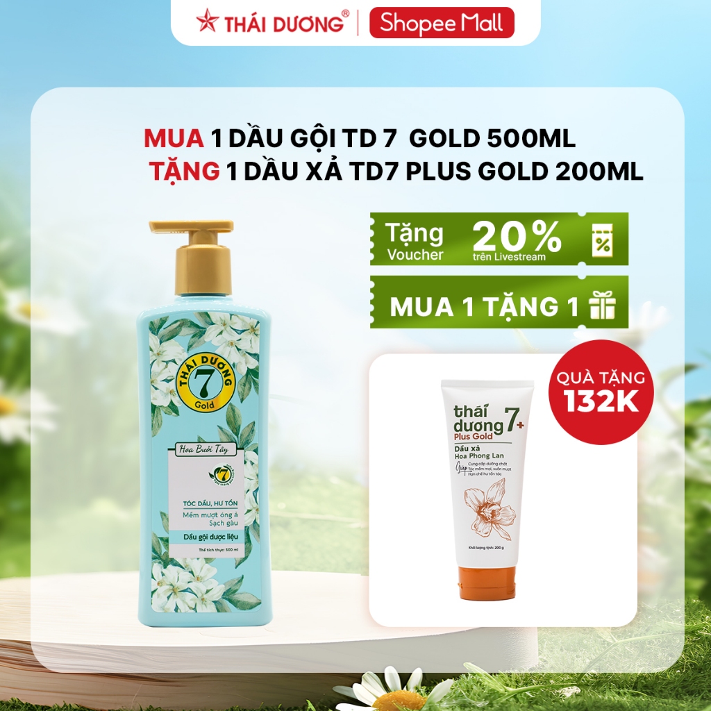[SALE 7-7] Dầu Gội Thái Dương 7 Gold Hoa Bưởi Tây 500ml Tặng dầu xả hoặc sữa tắm 7 Plus 200ml ...