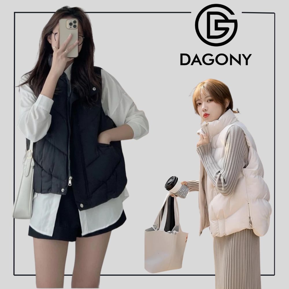 Áo Phao Gile Nữ dày dặn có khoá sườn L1 Áo khoác phao gile Nữ Dáng Rộng ...