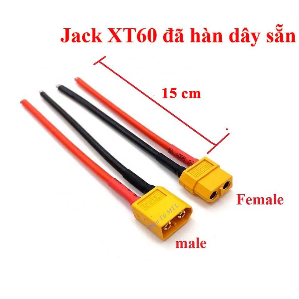 Đầu Nối XT60 XT-60 Jack XT60 - dây 15cm 16awg chịu nhiệt | Shopee Việt Nam