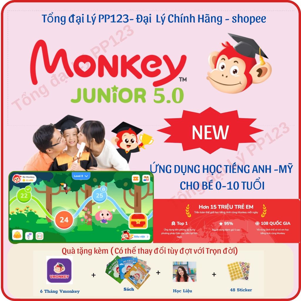Monkey JUNIOR 5.0 (1 năm, Trọn đời) - Tiếng Anh cho bé 0-11 Tuổi ...