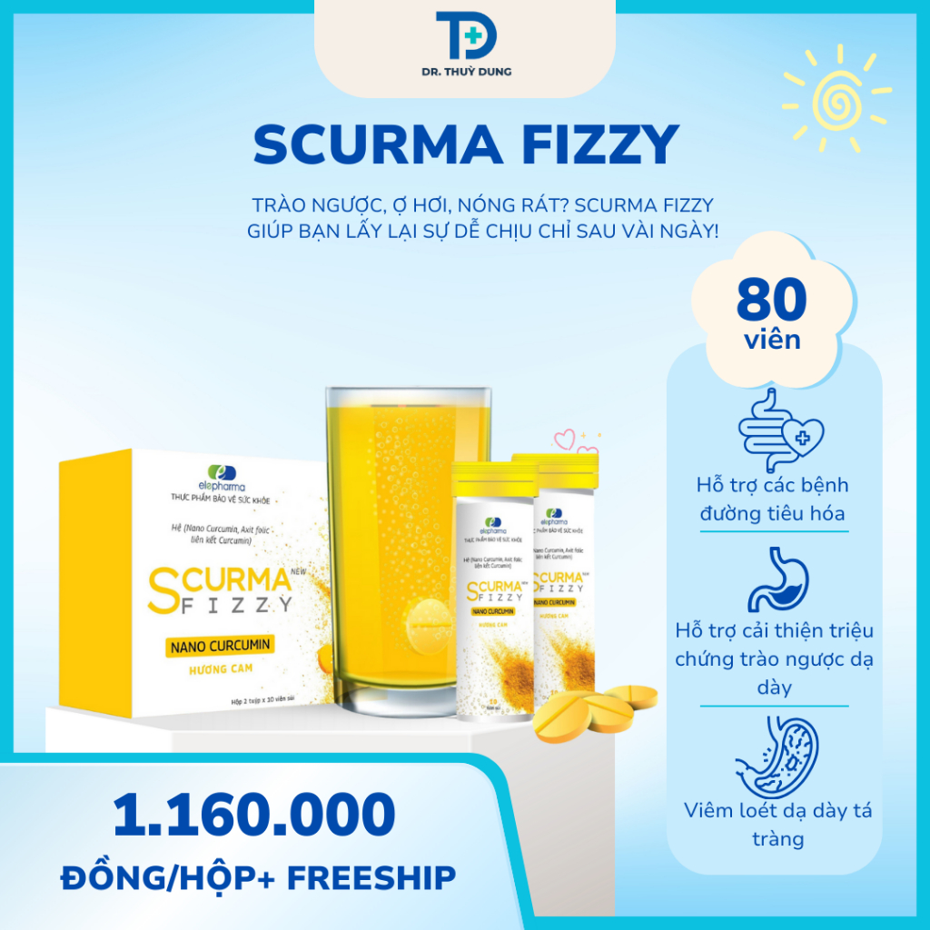Viên Sủi Dạ Dày Scurma Fizzy Nano Curcumin 80 Viên | Shopee Việt Nam