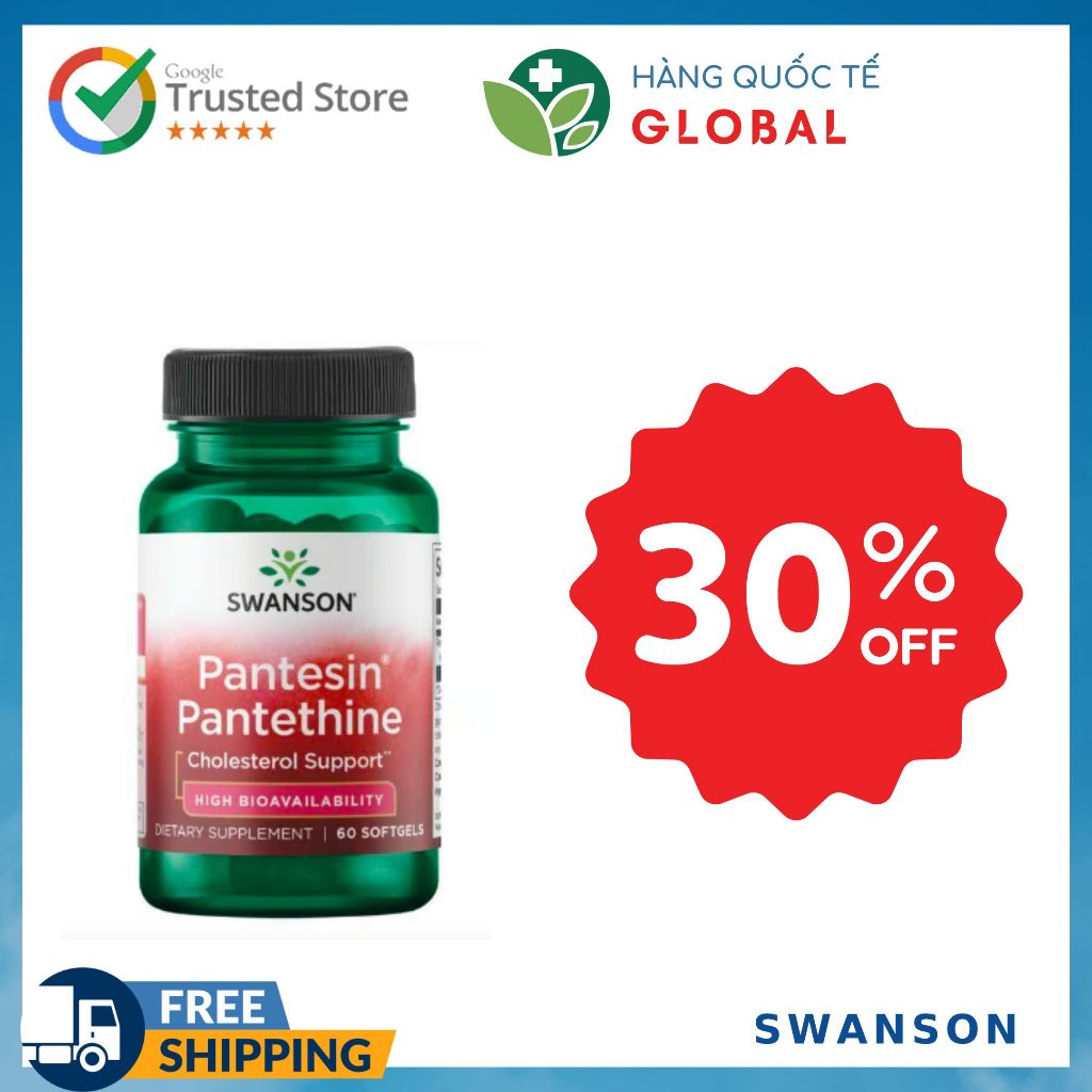 [GLOBAL] SWANSON PANTESIN PANTETHINE, 60 viên, Hỗ trợ chức năng về tim ...