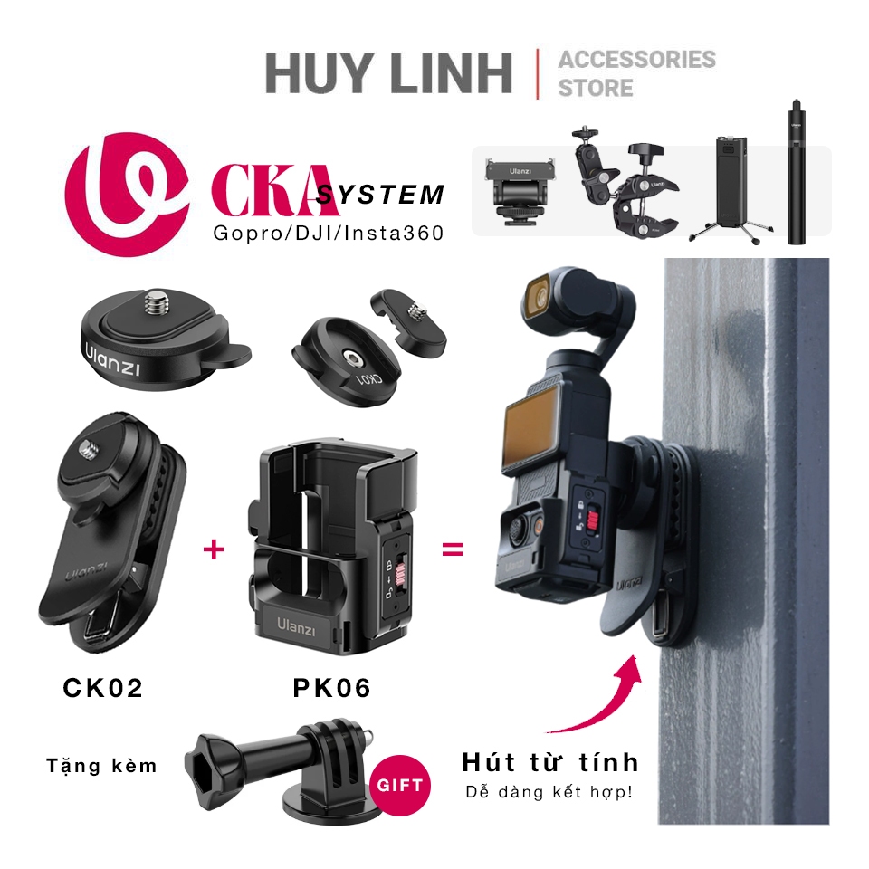 Bộ Phụ kiện cho Action Cam Adapter Ulanzi CK01 / CK02 - Mount chuyển đổi cho GoPro SJCAM DJI ...