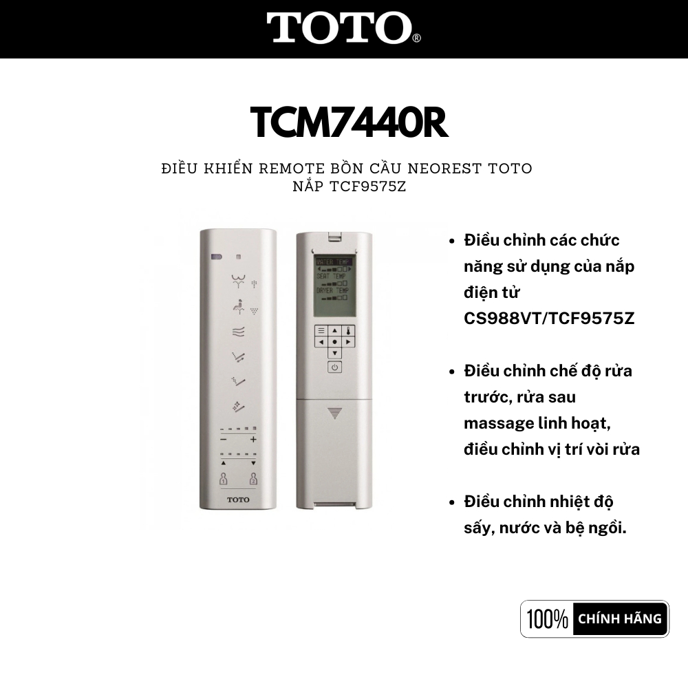 Điều Khiển Remote Bồn Cầu Neorest TOTO TCM7440R Nắp TCF9575Z | Shopee ...
