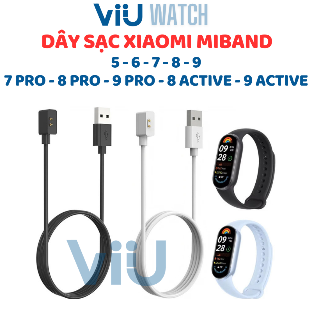 Dây Cáp Sạc Mi Band 9 9pro 8 8pro 7 7pro 6 5, Cáp Sạc Miband 5 6 7 8 9 Active Pro ViiU | Shopee ...