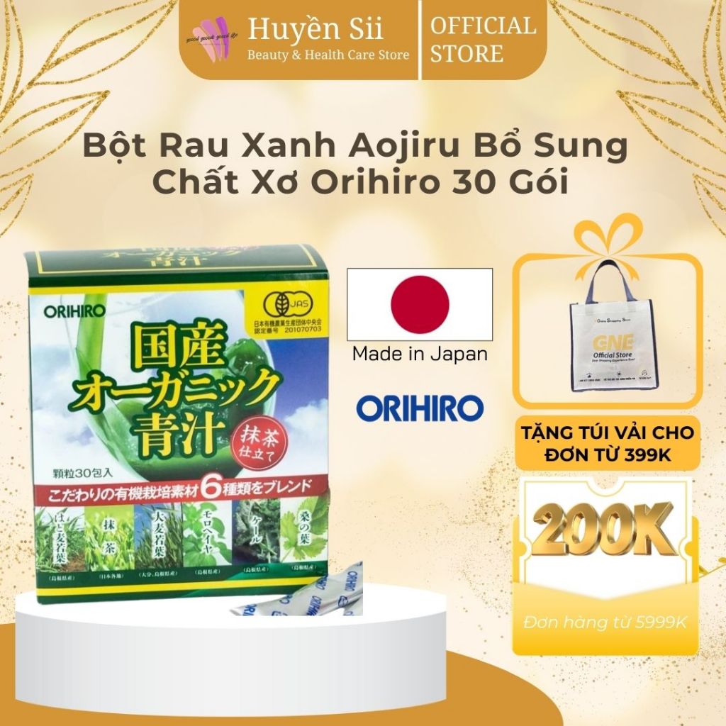 Bột Rau Xanh Aojiru Bổ Sung Chất Xơ Orihiro 30 Gói | Shopee Việt Nam