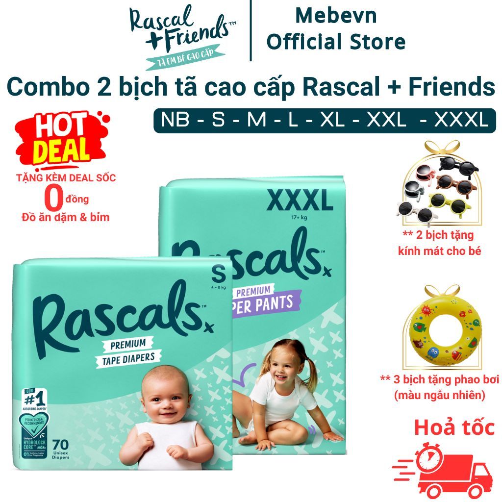 Combo 2 bỉm rascal friend, tã rascal and friend NewZealand, bỉm tã ...
