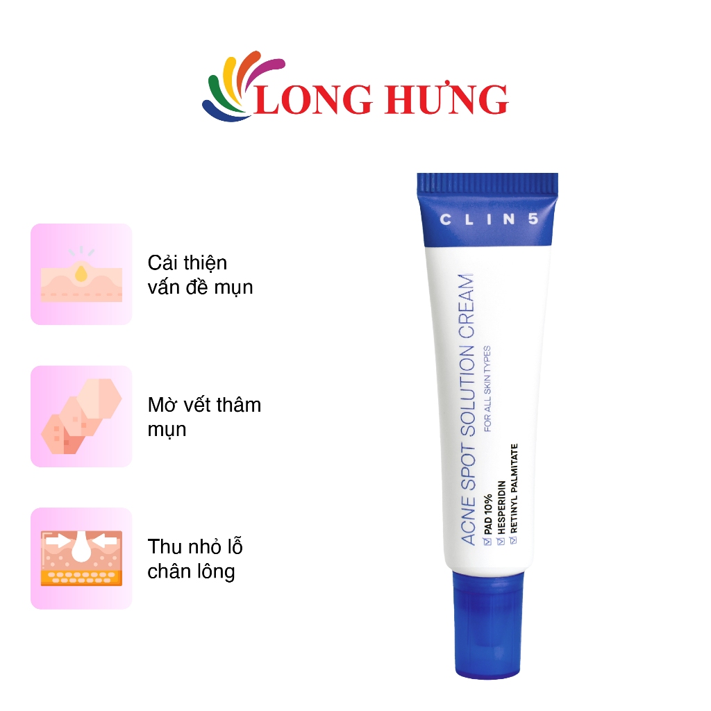 Kem chấm mụn Clin5 Acne Spot Solution Cream (15ml) | Shopee Việt Nam