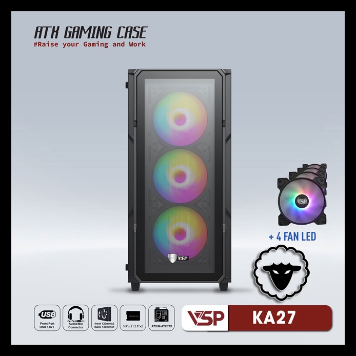 Case Vỏ VSP KA27 BLACK (SẴN 4 FAN LED) | Shopee Việt Nam