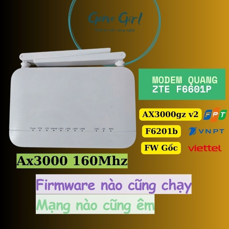 (Hàng cũ ) Modem quang Zte F6601p unlock,Ax3000 thay được cho mạng FPT ...