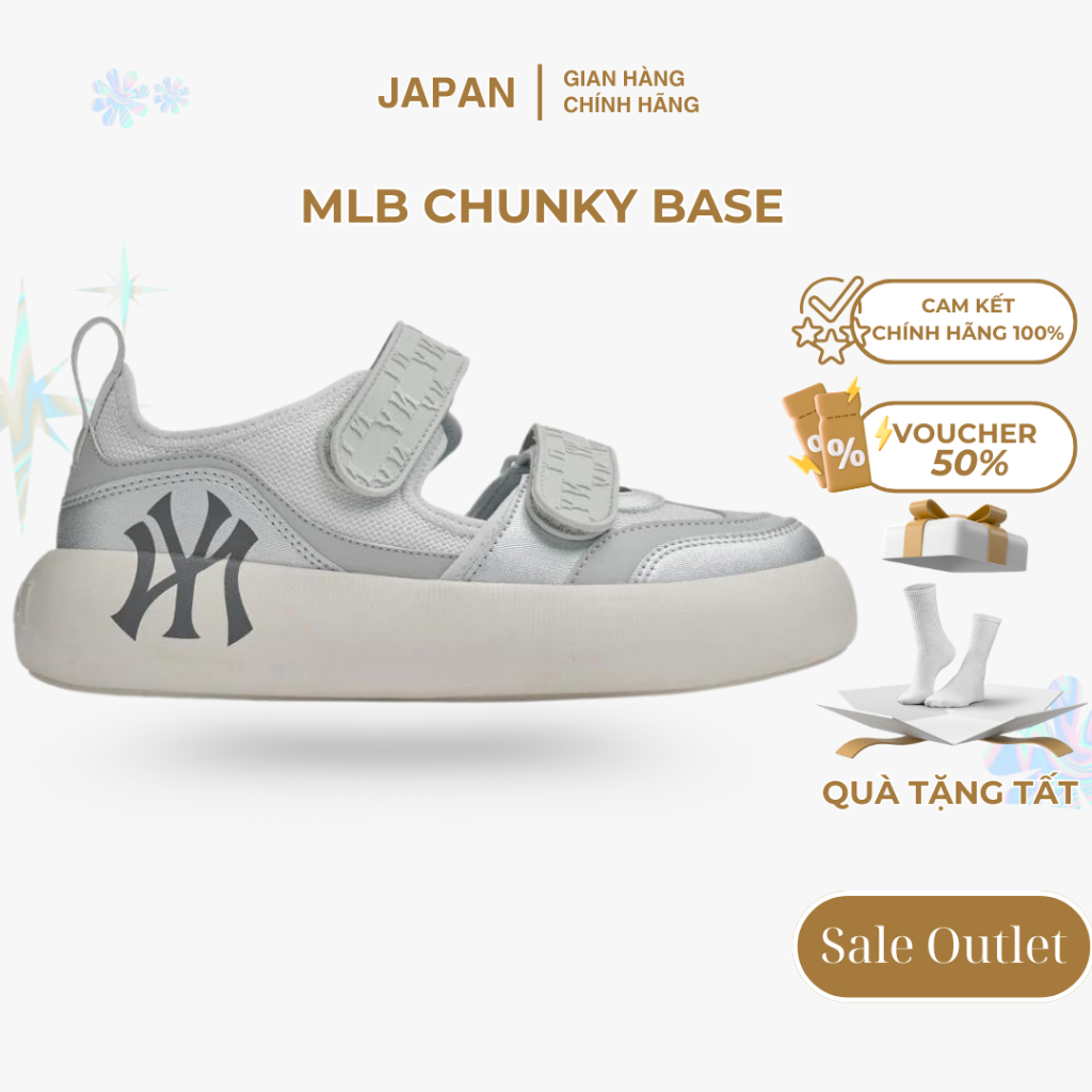[ Chính Hãng ] Giày_MLB Chunky Base New York Yankess Grey Full Box Túi ...