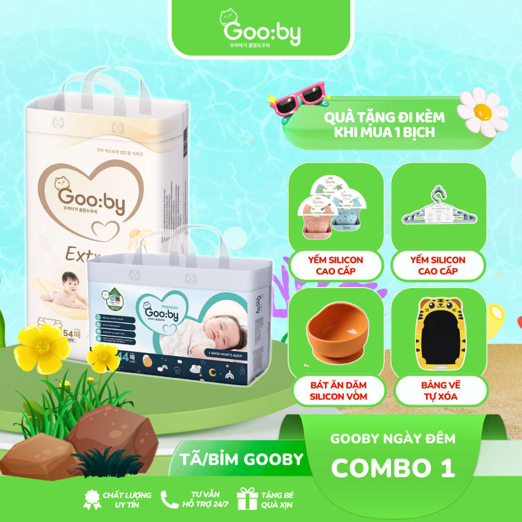 Bỉm quần, dán Gooby Extra, Premium Gooby mềm mại, an toàn, siêu thấm hút size NB/S/M/L/XL/XXL ...