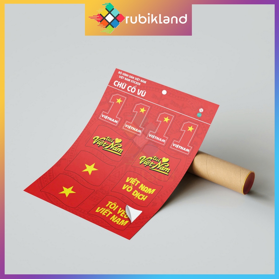 [KAS] Sticker PVC Cờ Đỏ Sao Vàng Chữ Cổ Vũ Cổ Động Hình Dán Cờ Việt Nam ...