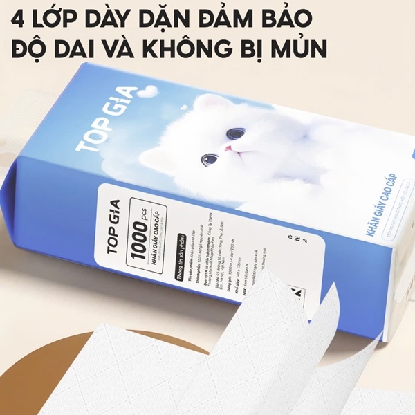 【MỚI】 【1 bịch MÈO TRẮNG TOP GIA】 Khăn giấy rút Top Gia 1 bịch TopGia ...