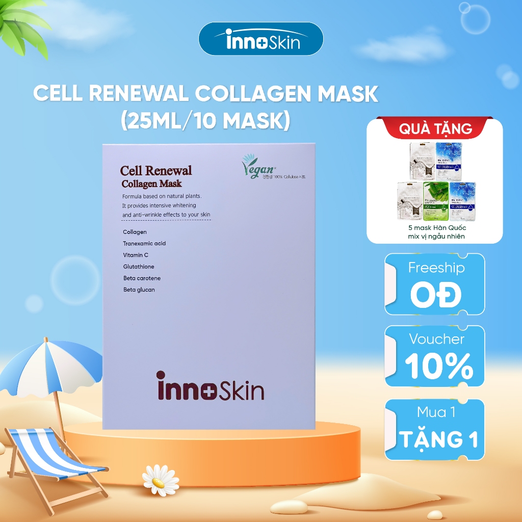 Mặt Nạ Cell Renewal Collagen Mask Innoskin, Dưỡng Sáng Da, Mờ Thâm, Làm ...
