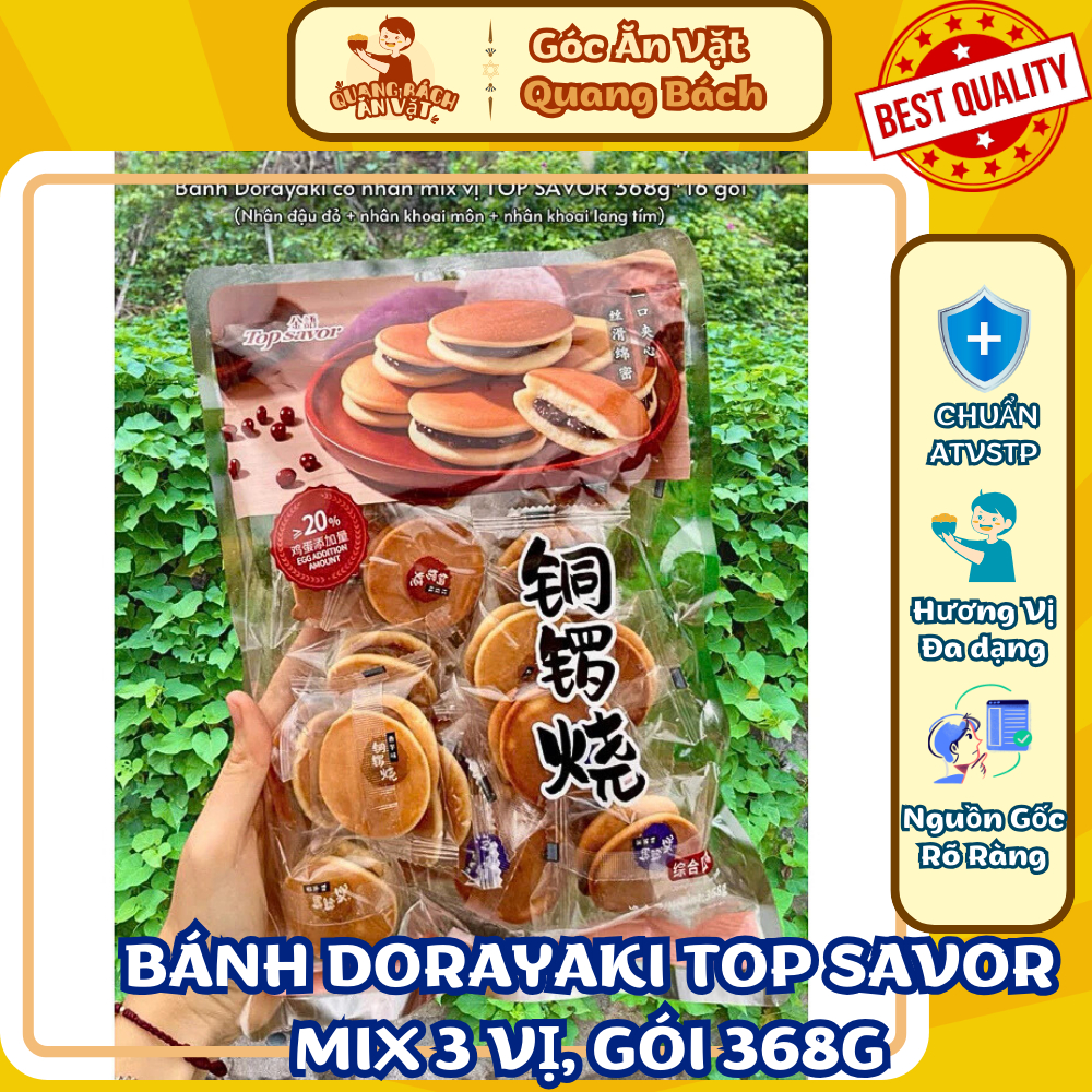 BÁNH DORAYAKI TOPSAVOR MIX 3 VỊ ĐẬU ĐỎ, KHOAI MÔN, KHOAI LANG TÍM TÚI 368G | Shopee Việt Nam