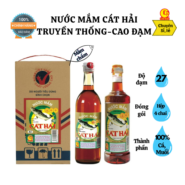 (Miễn ship nội thành HP)Hộp 4 chai Nước Mắm Cát Hải Cao Đạm | Shopee ...
