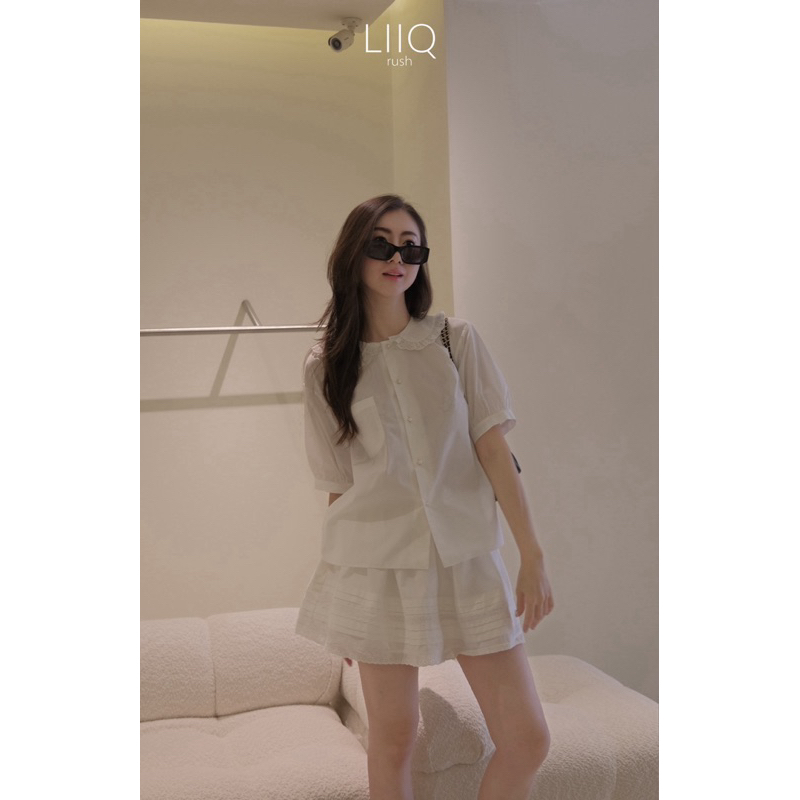 Set Áo Tay Bồng Cổ Sen Và Chân Váy Cạp Chun - Nikki Set / LIIQ Rush ...