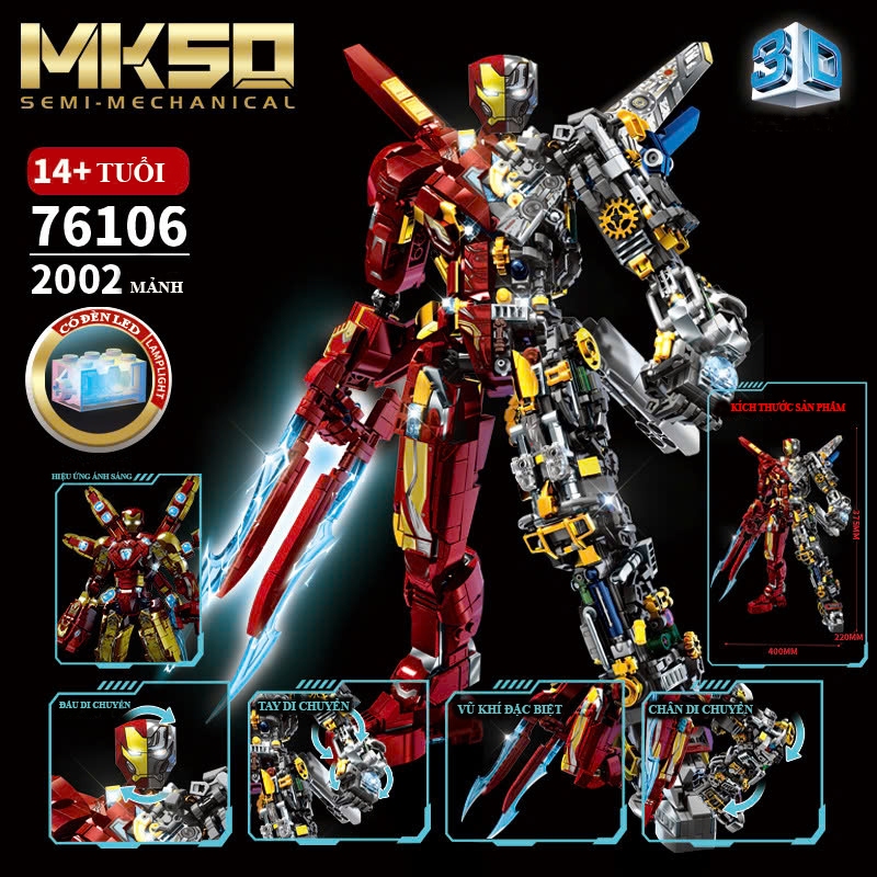 MÔ HÌNH LẮP RÁP IRON MAN MK50 – BẢN BÁN CƠ KHÍ SIÊU ĐỈNH | 2002 MẢNH ...