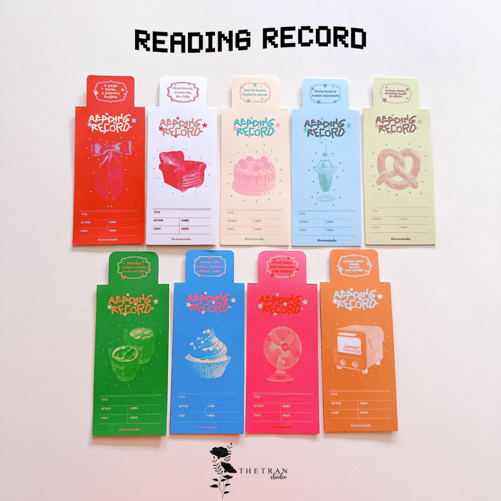 𝐫𝐞𝐚𝐝𝐢𝐧𝐠 𝐫𝐞𝐜𝐨𝐫𝐝 (9) bộ bookmark đánh dấu ghi chú sách y2k ...