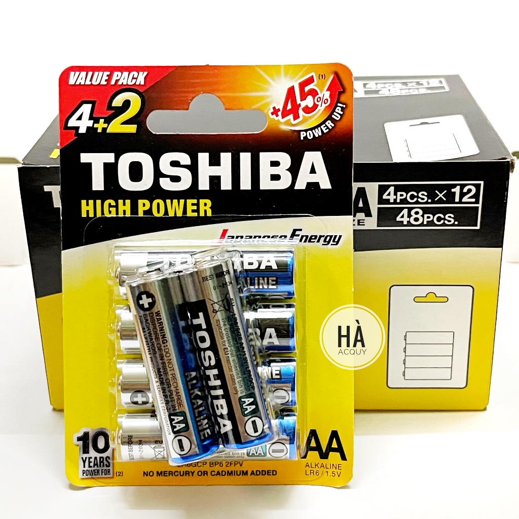 4 Viên Pin AA Alkaline Toshiba High Power, 1.5V - Chính hãng(vỉ 4 tặng 2) | Shopee Việt Nam