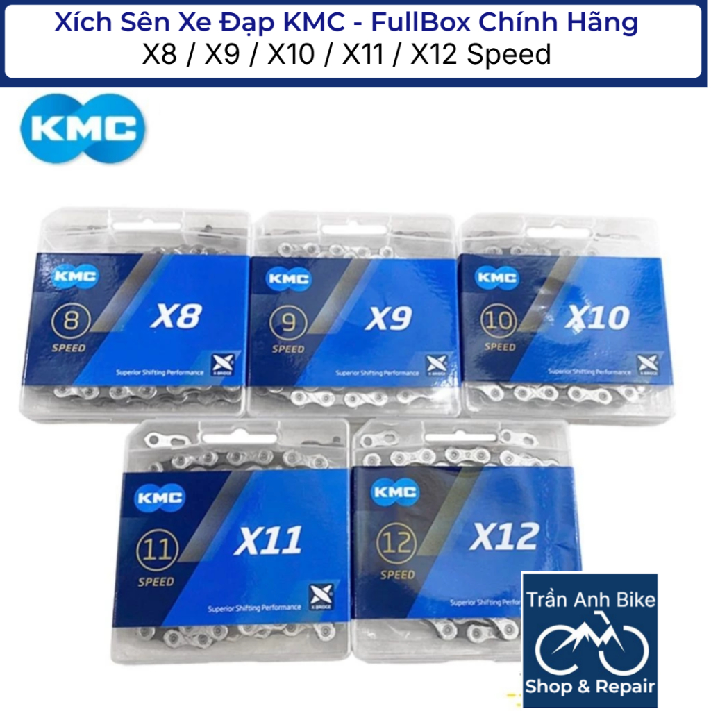 Xích Sên Xe Đạp KMC X8 / X9 / X10 / X11 / X12 Speed - FullBox Chính Hãng | Shopee Việt Nam