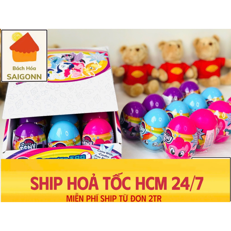 Fullbox 24 Trứng - Kẹo Trứng Bất Ngờ My Little Pony Được Tặng Tượng và Sticker Ngẫu Nhiên Chính ...