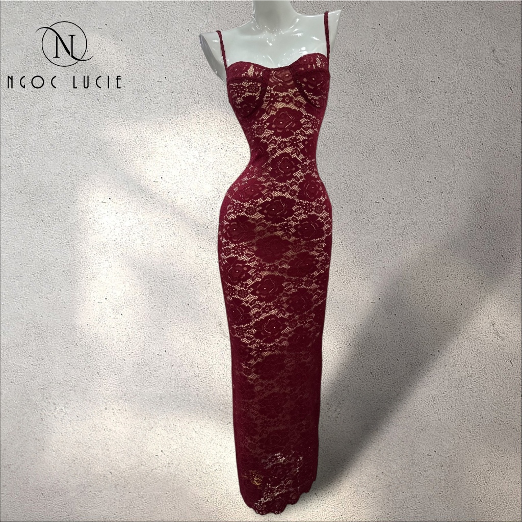 D1018 - Đầm Body 2 Dây Ren Cúp Tôn Dáng Sang Trọng - Ngọc Lucie ...