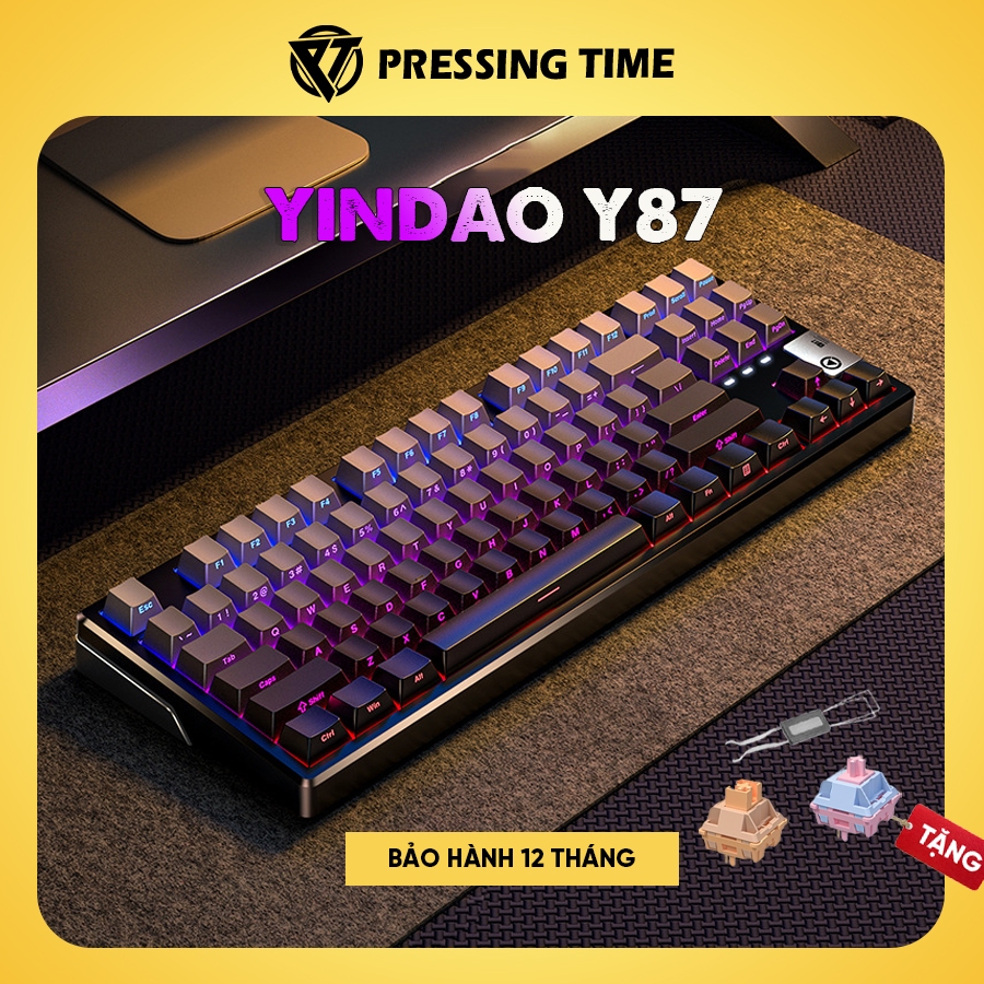 Bàn Phím Cơ Gaming Y87 – 3 Mode Kết Nối, Hot-swap 5 Pin, LED RGB, Keycap PBT, Có App Macro ...