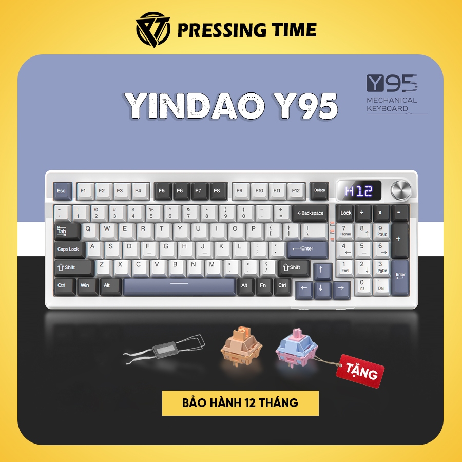 Bàn Phím Cơ Không Dây Yindao Y95 – 3 Mode Kết Nối, Mạch Xuôi 5 Pin, Có ...