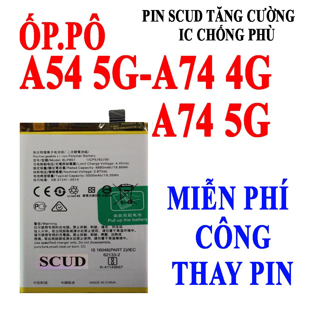 Pin Scud cho Oppo A54 5G/A74 5G/A74 4G BLP851 - 5000mAh | Shopee Việt Nam