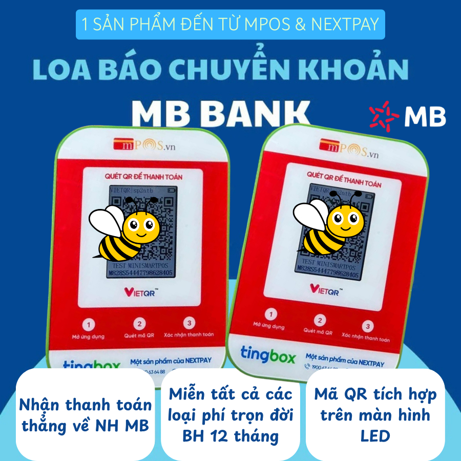 Loa báo chuyển khoản Tingbox về trực tiếp NH MBBank, không thu phí ...