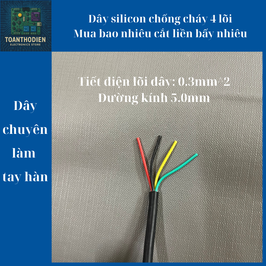 Dây silicon chịu nhiệt lõi 5 sợi cho tay hàn chuyên làm trạm hàn tx ...