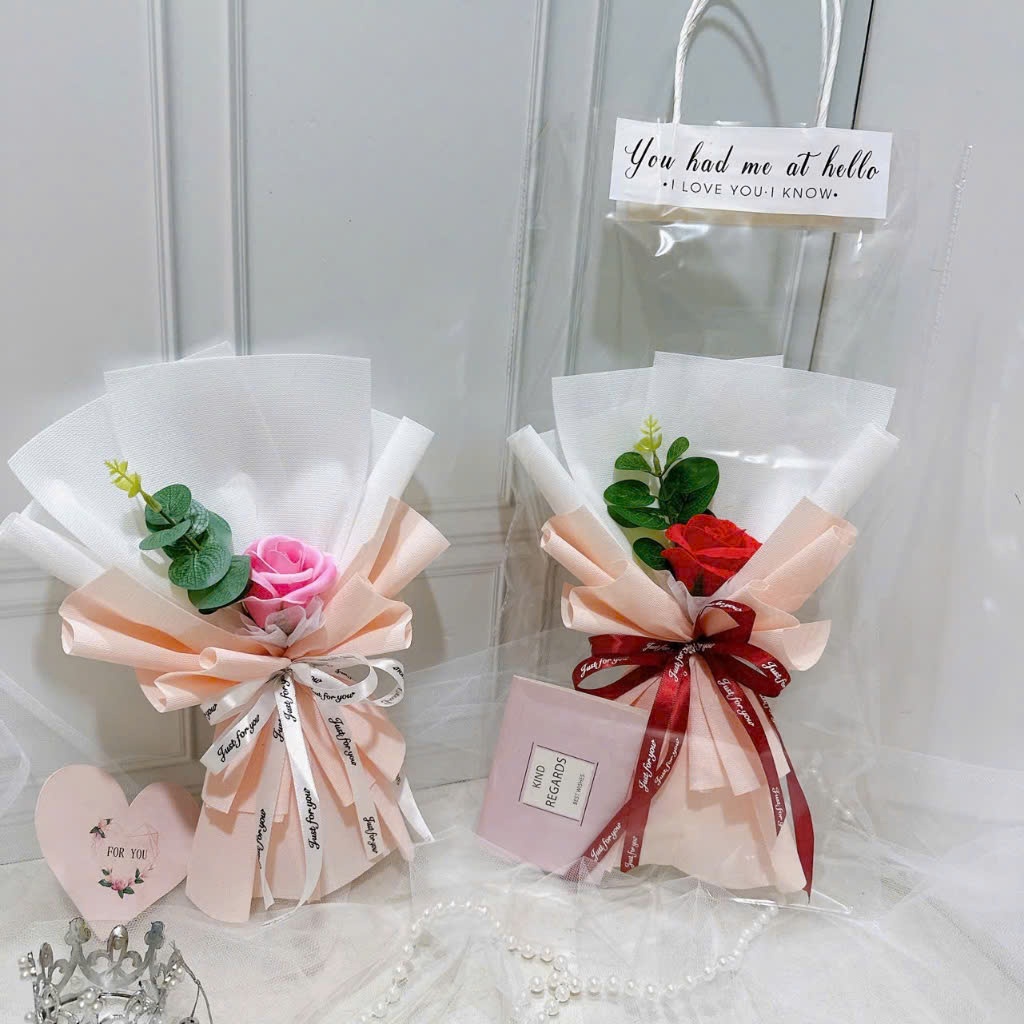 Bó 1 Bông Hồng Sáp cao 30cm ngang 15cm MinhAn Handmade | Shopee Việt Nam