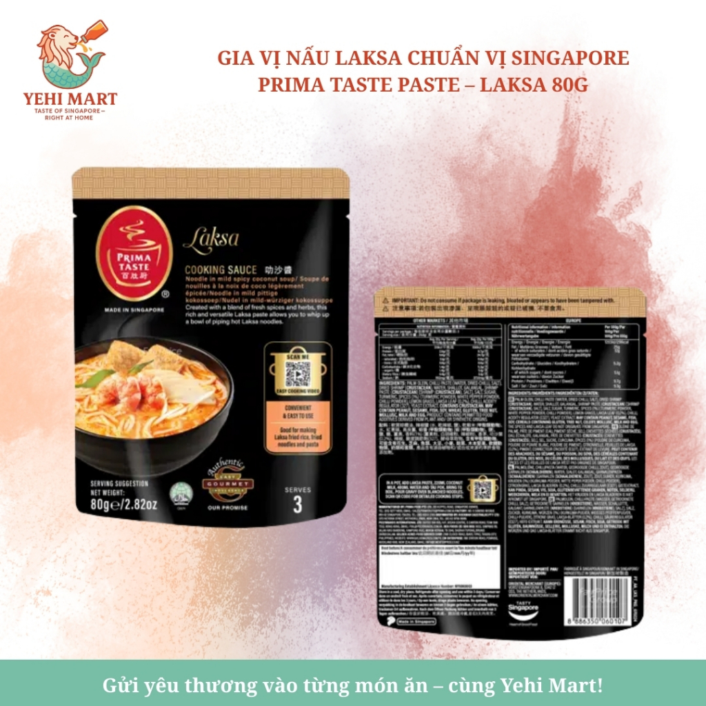 Prima Taste Paste – Laksa 80g | Gia vị nấu Laksa chuẩn vị Singapore ...