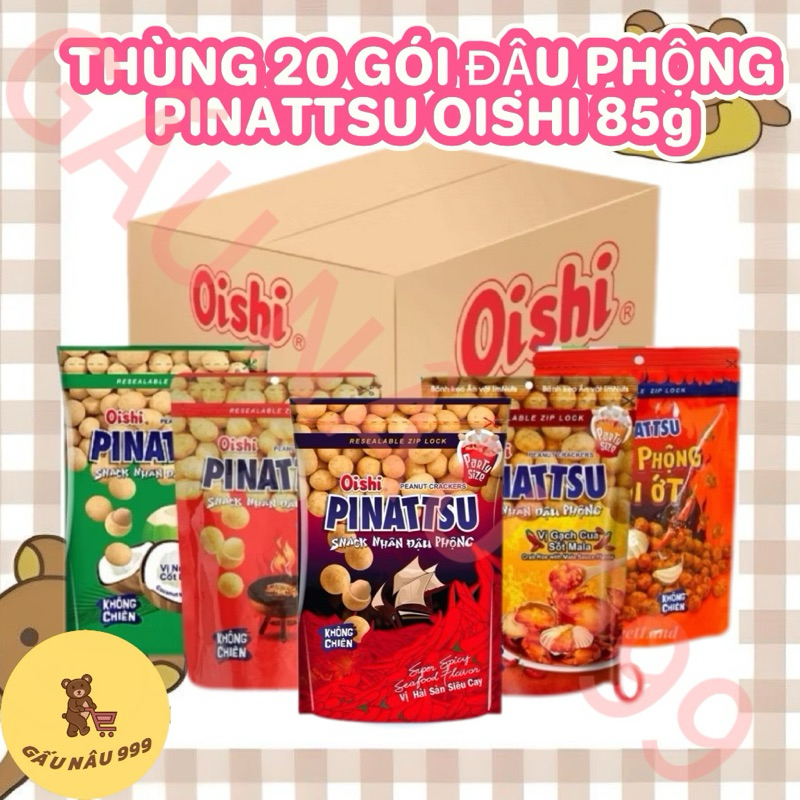 THÙNG 20 gói Snack Đậu Phộng Pinattsu Oishi 85g đủ vị | Shopee Việt Nam