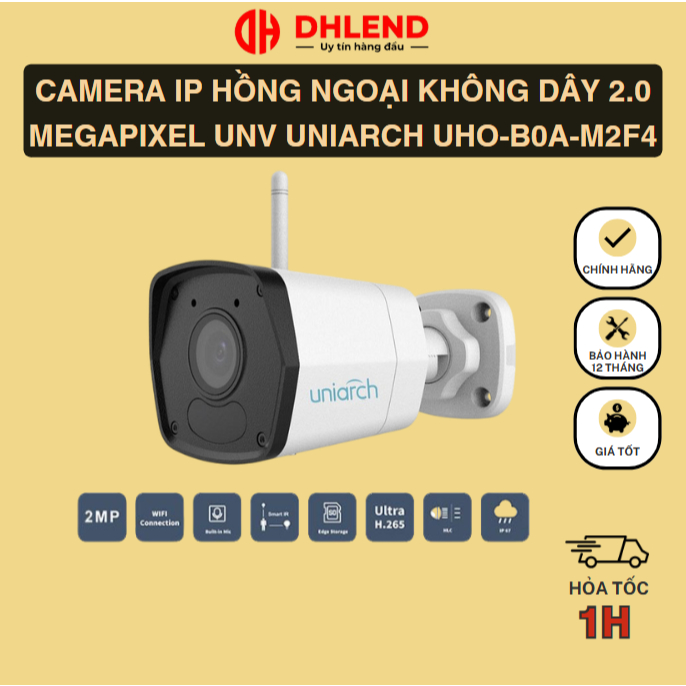 MẪU MỚI - Camera IP hồng ngoại không dây 2.0 Megapixel UNV Uniarch Uho ...