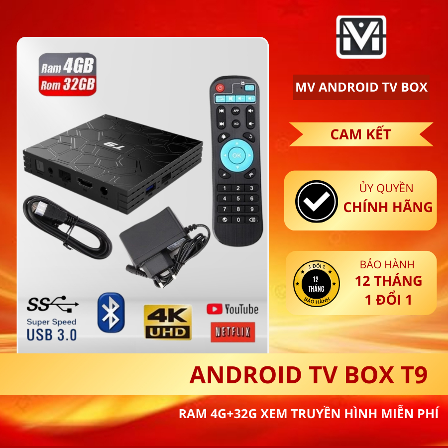 Android TV box T9 Ram 4G+32G xem truyền hình miễn phí | Shopee Việt Nam