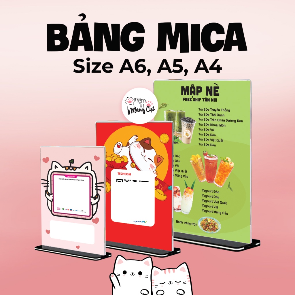 In Mã QR Bảng Mica Trong Suốt, Đế Mica Menu QR Code A6 A5 A4 | Shopee Việt Nam