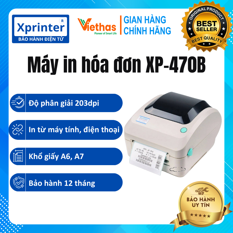 Máy in nhiệt Xprinter XP 470B in đơn hàng sàn TMĐT từ điện thoại/ máy tính | Shopee Việt Nam