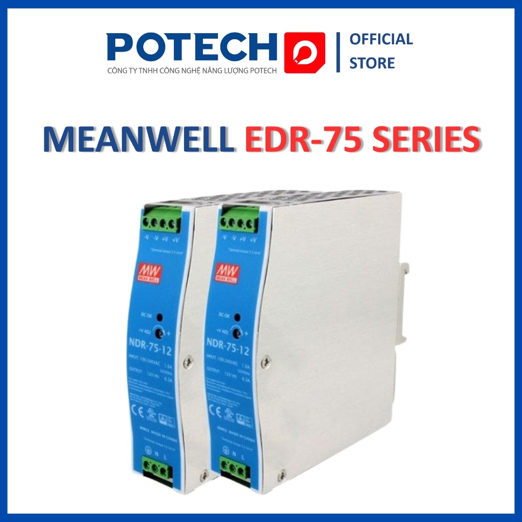 Bộ nguồn meanwell EDR-75-12, EDR-75-24, EDR-75-48, nguồn Din Rail MEANWELL, bộ nguồn chuyển mạch ...