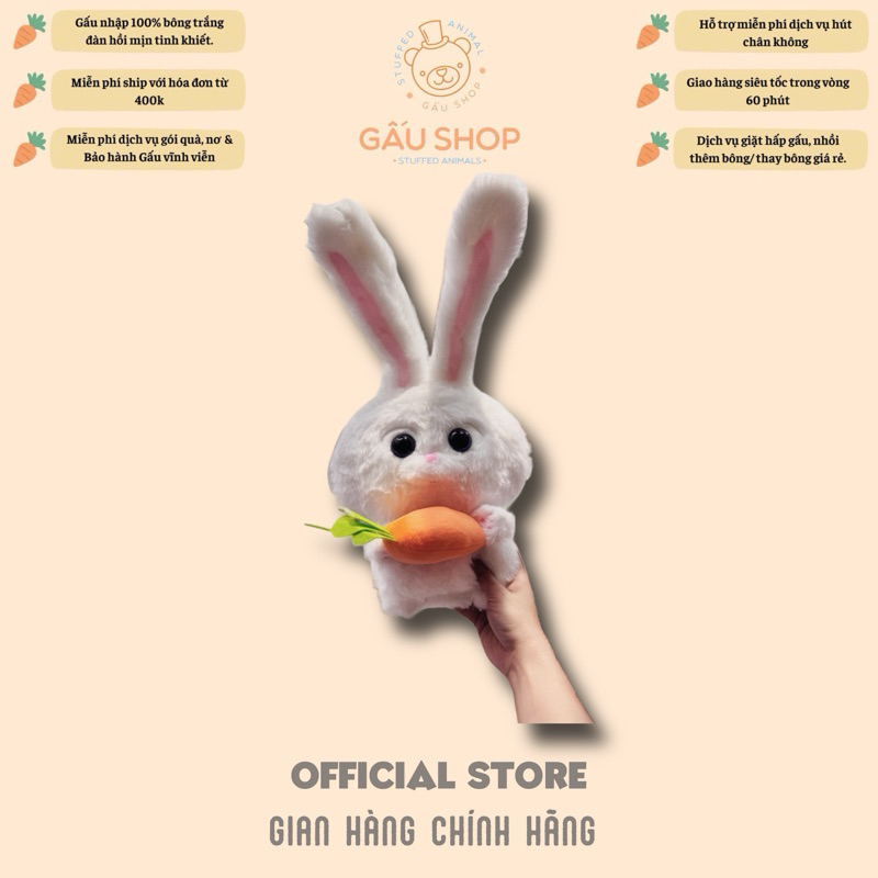 Gấu bông ️ Thỏ snowball ️ Thỏ bông tuyết ôm cà rốt hàng nhập cao cấp ...
