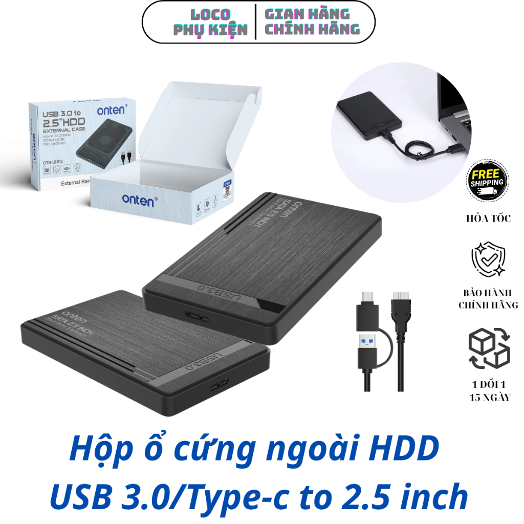 Box HDD SSD 2.5" USB 3.0 / Type-C – Dung Lượng 5TB, Kèm Cáp Chất Lượng ...