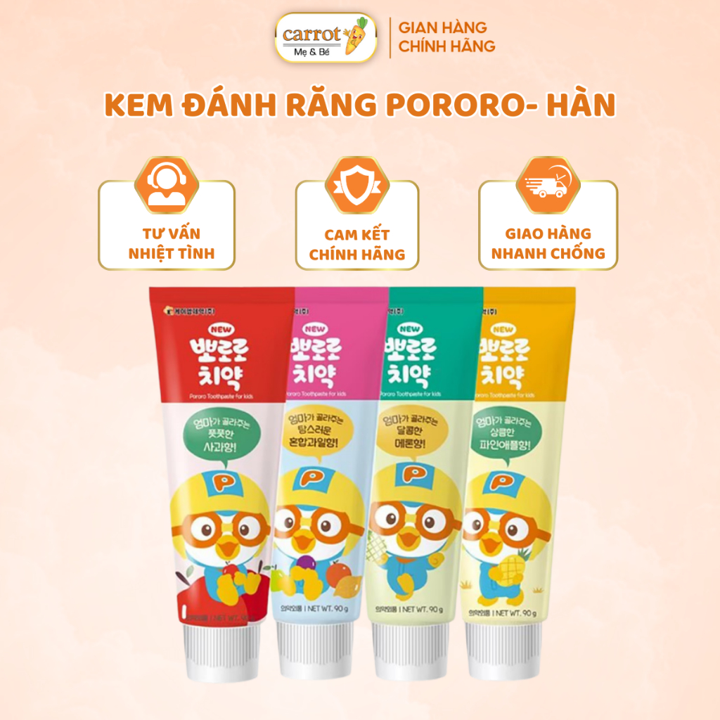 Kem Đánh Răng Pororo - Hàn Hương Vị Trái Cây 90G (Hôp) | Shopee Việt Nam
