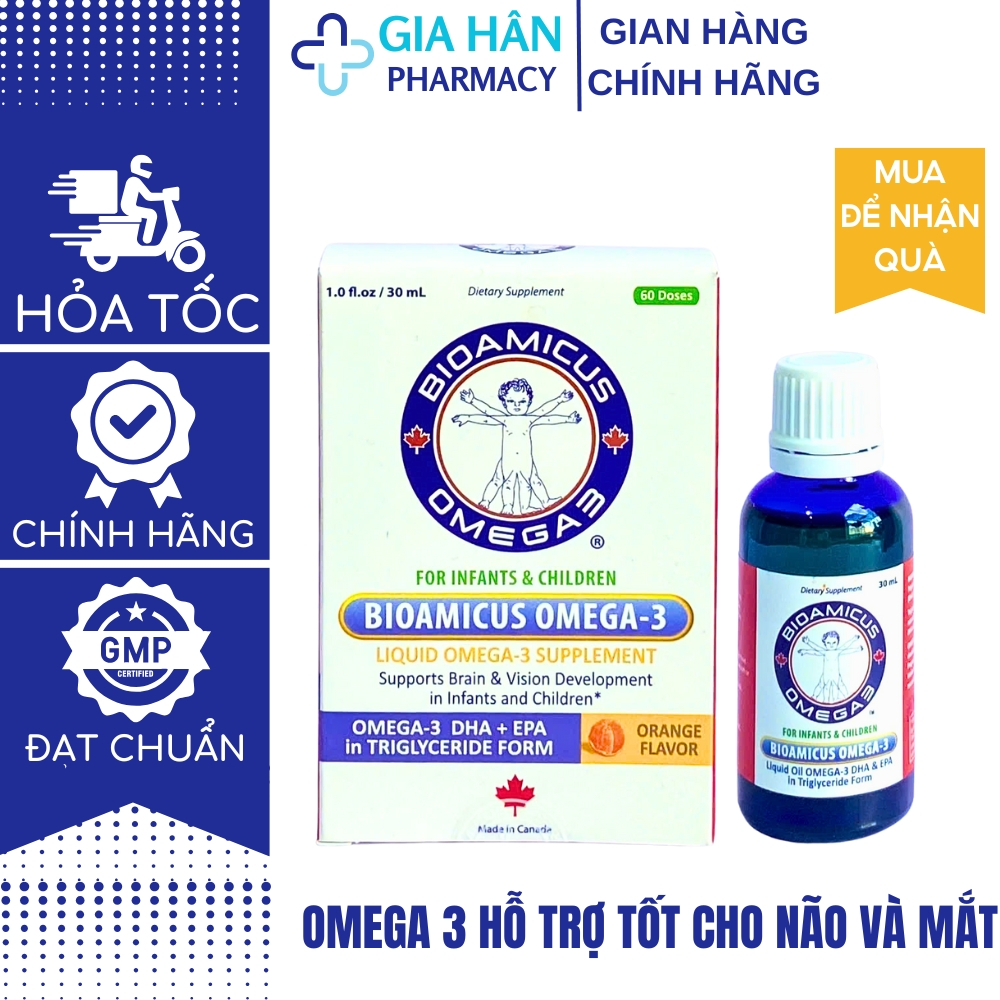 Bioamicus Omega 3 Bổ Sung DHA Giúp Bé Thông Minh Mắt Sáng Khỏe Hương ...