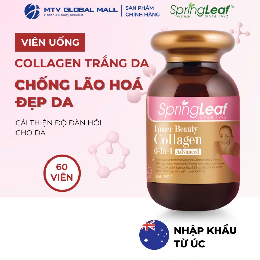 Viên Uống Collagen SpringLeaf Innner Beauty Collagen 6 in 1 Úc 60 Viên ...