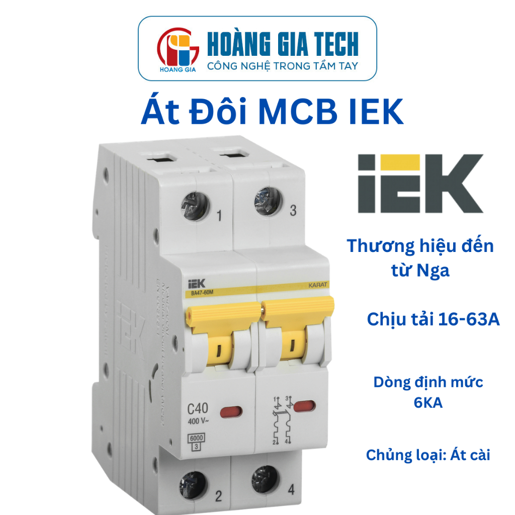 Át đôi MCB IEK Nga 16A 20A 25A 32A 40A 50A 63A chống chập - Chính hãng ...